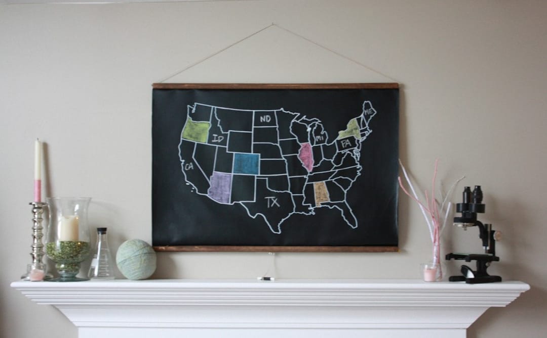 Chalkboard United States Map LARGE SIZE // USA Map // Classroom Decor ...