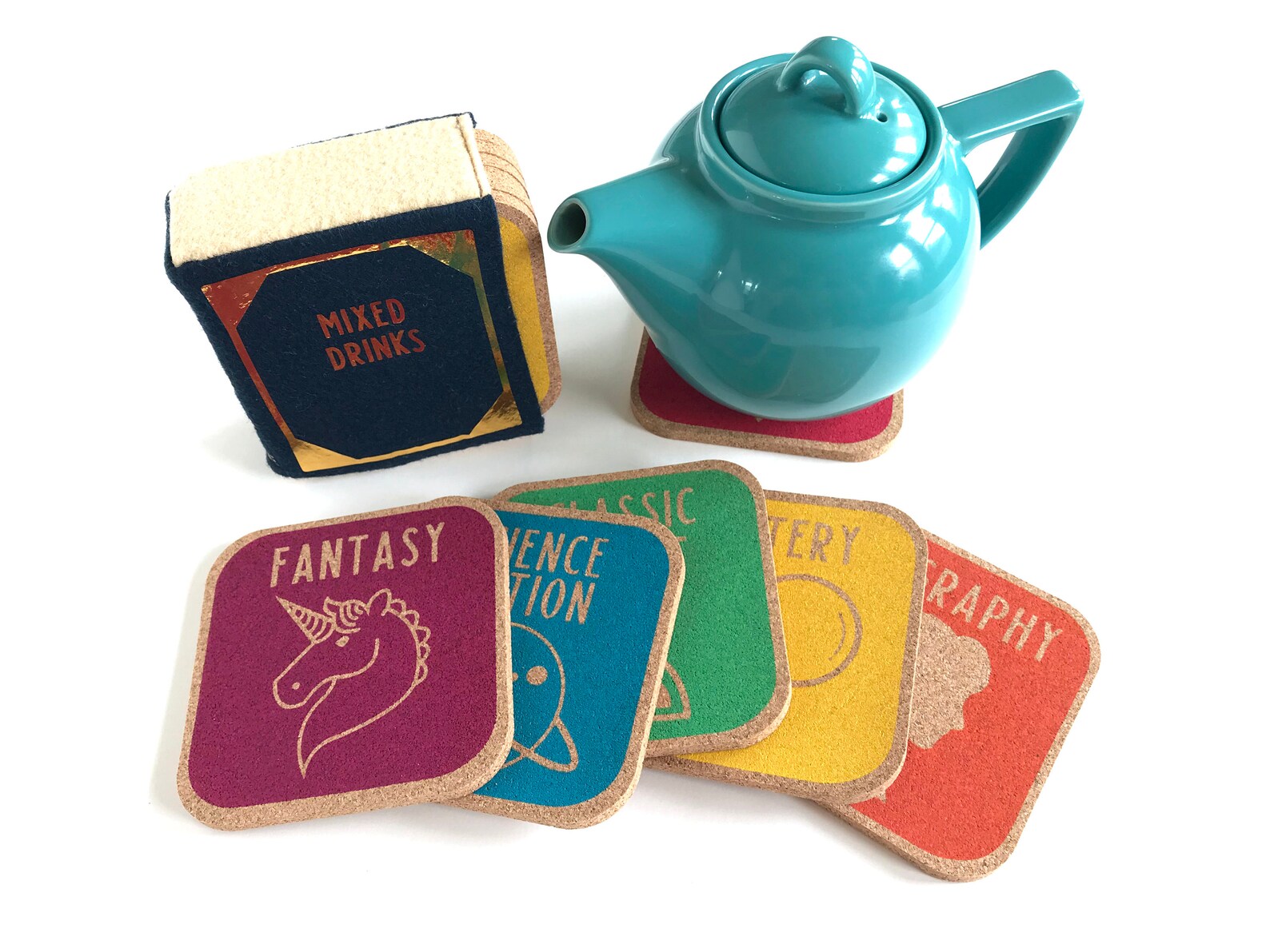 Library Genre Coasters - Set of 6 / Librarian / Librarian Gift / Book ...