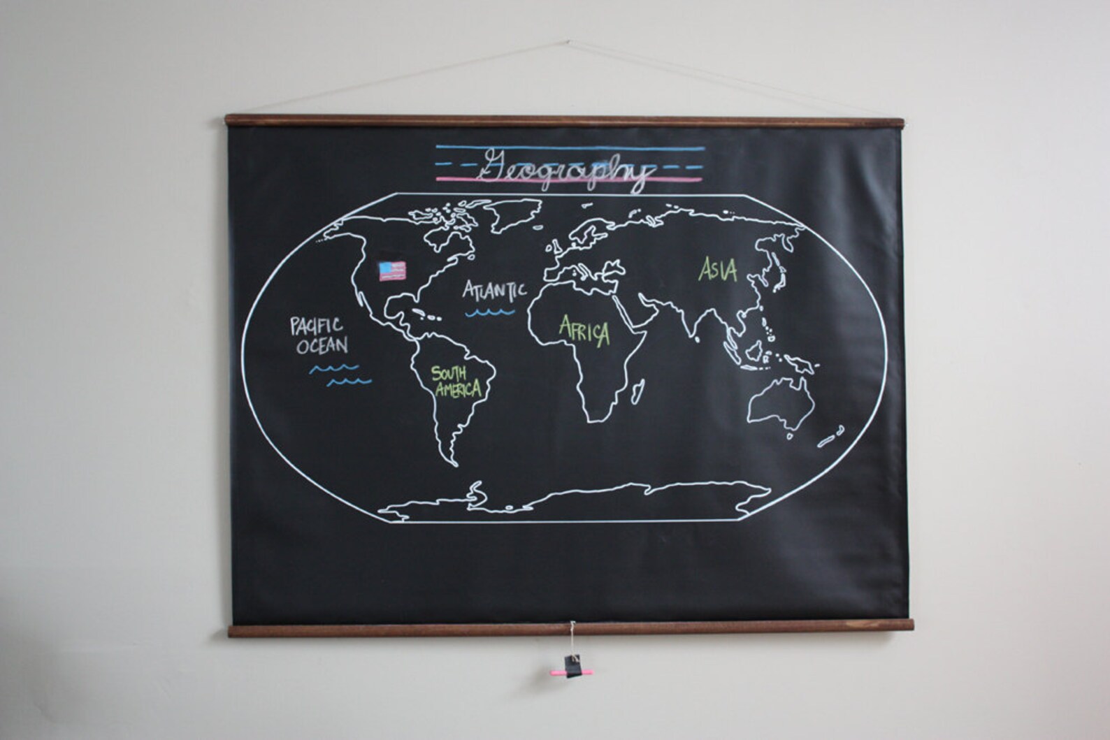Chalkboard World Map - EXTRA LARGE SIZE // Travel Map // Geography ...