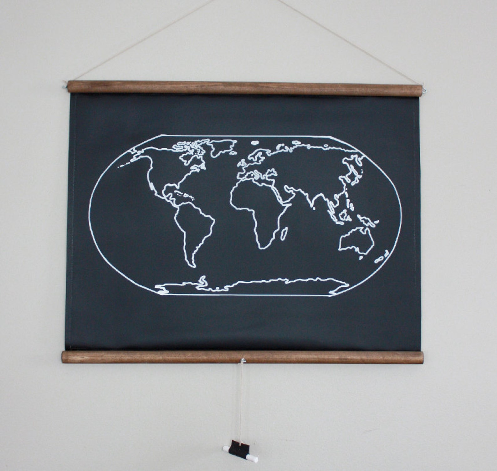 Chalkboard World Map SMALL SIZE // Travel Map // Geography - Etsy