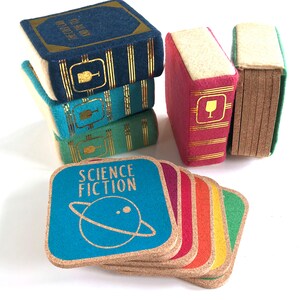 Library Genre Coasters - Set of 6 / Librarian / Librarian Gift / Book ...