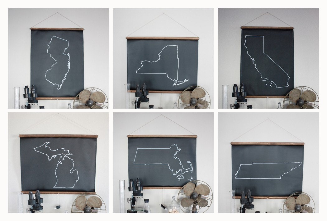 Chalkboard State Maps // Custom State Map Decor // 50 States // New ...