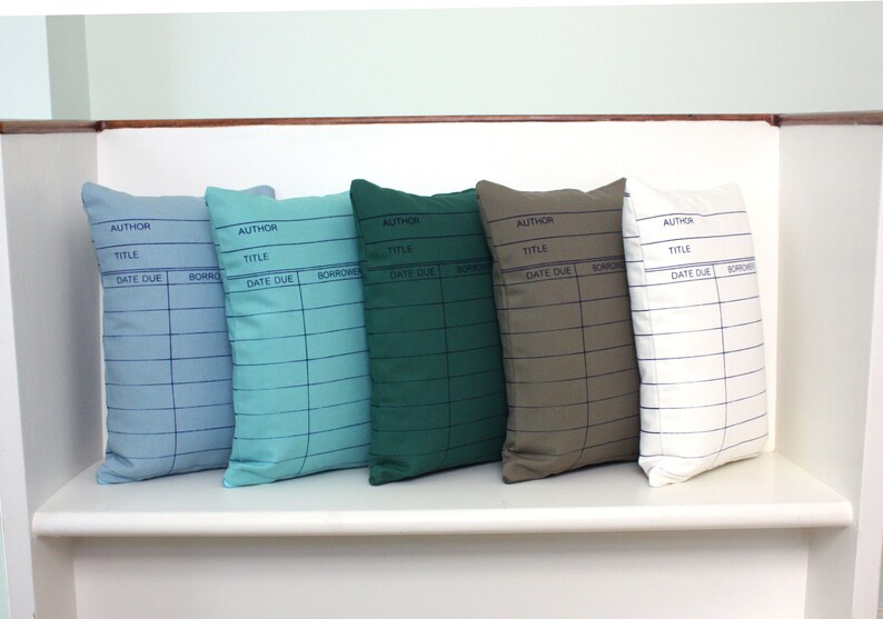 Library Card Pillows // Librarian Gift // Reading // Book | Etsy