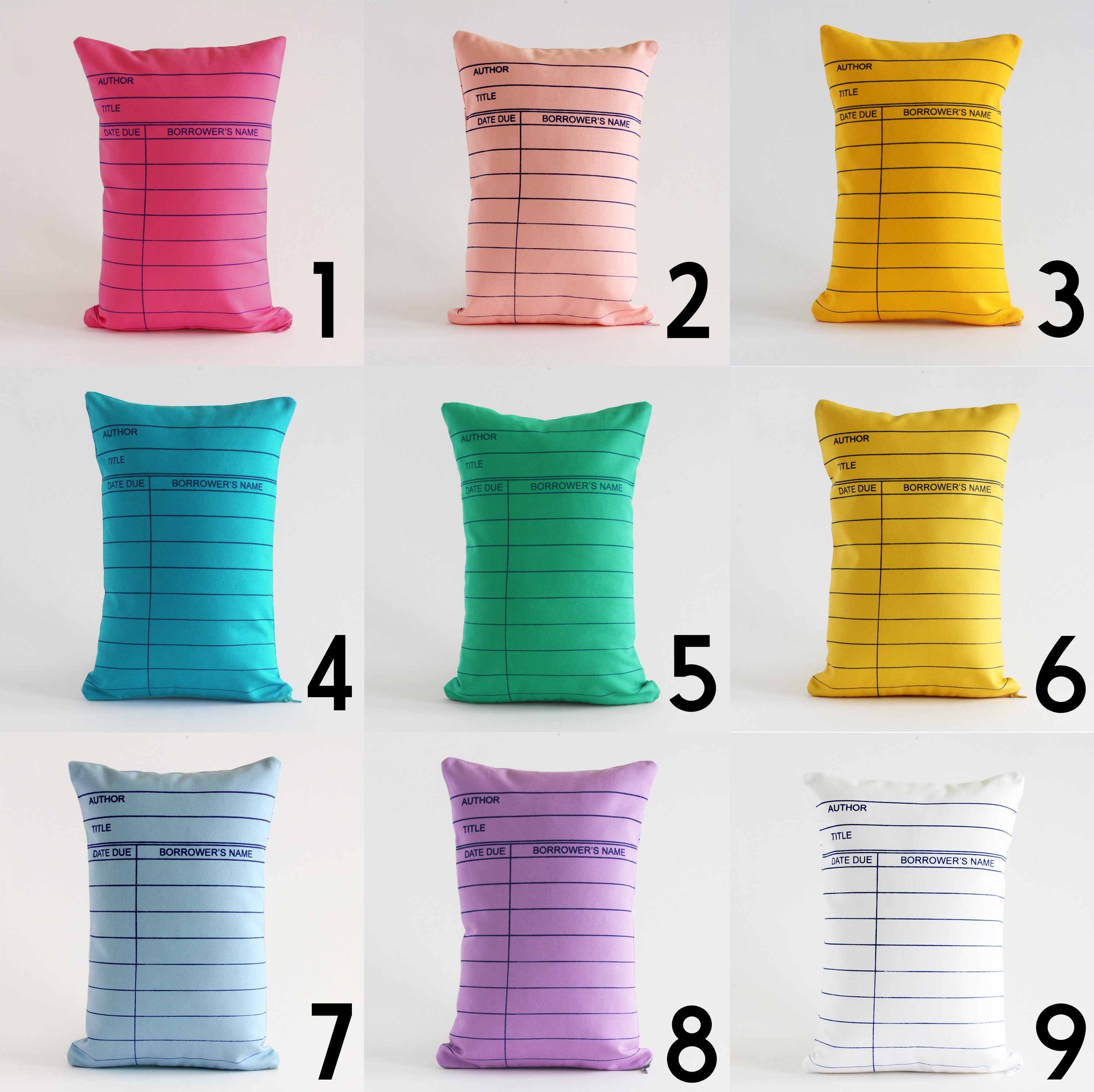 Library Card Pillows // Librarian Gift // Reading // Book | Etsy