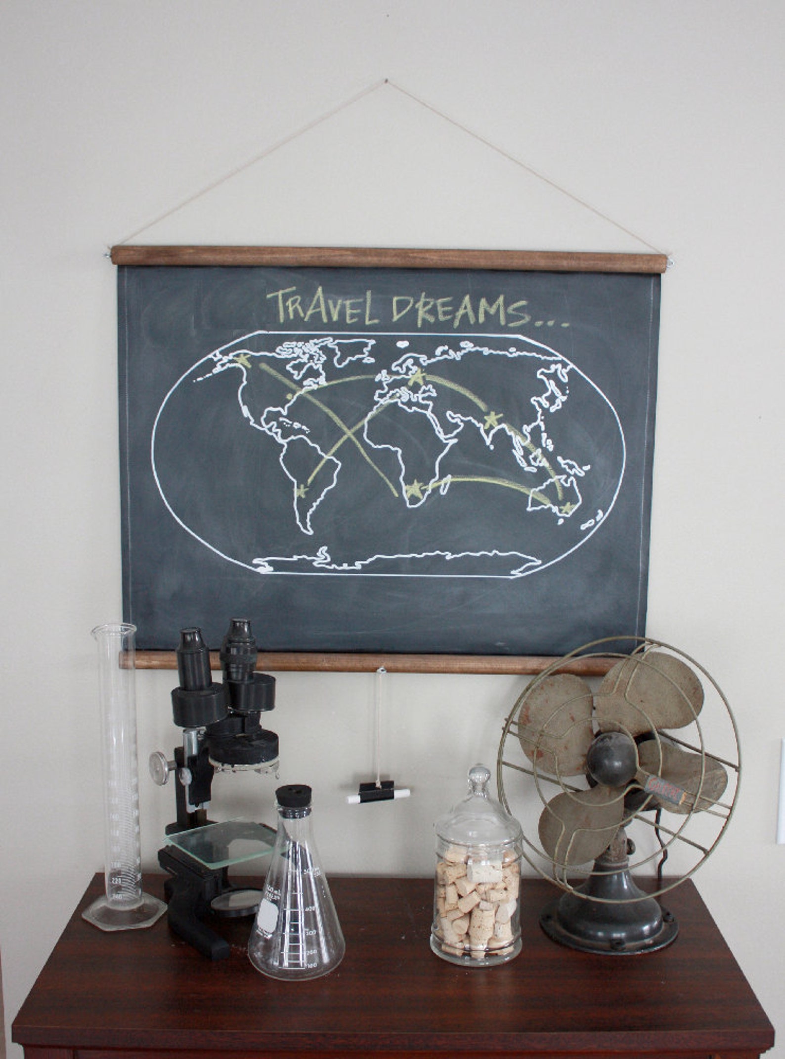 Chalkboard World Map SMALL SIZE // Travel Map // Geography - Etsy