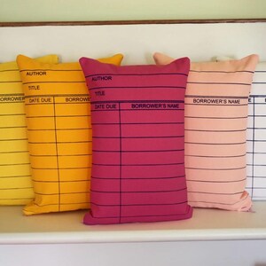 Library Card Pillows // Librarian Gift // Reading // Book Lover ...