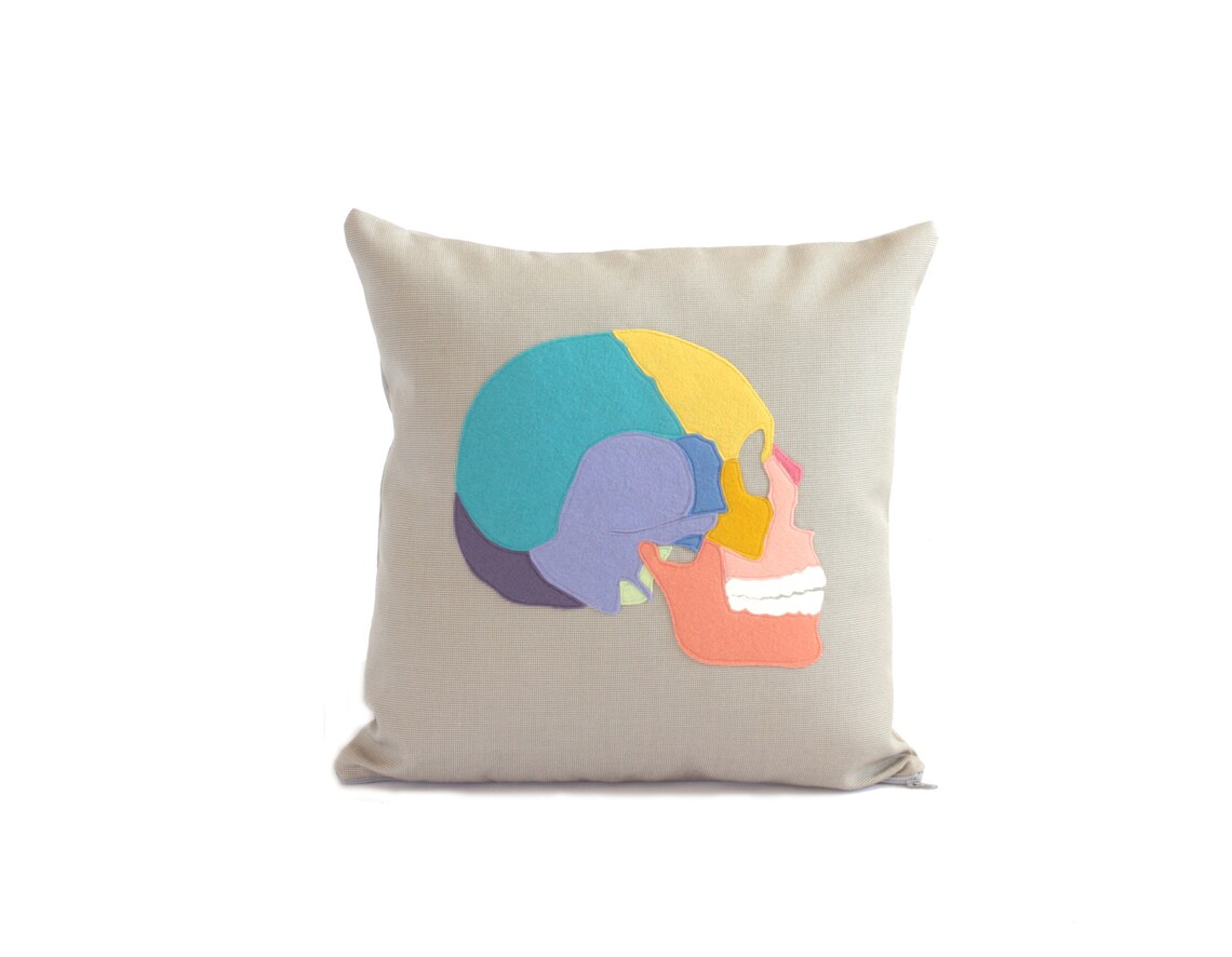 Science Diagram Pillow Skull Pillow / Skull Decor / | Etsy