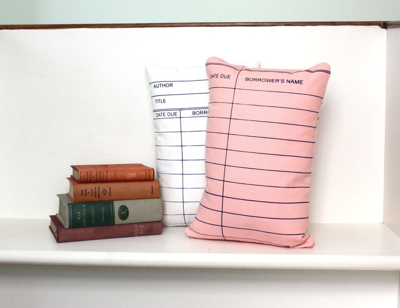 Library Card Pillows // Librarian Gift // Reading // Book | Etsy