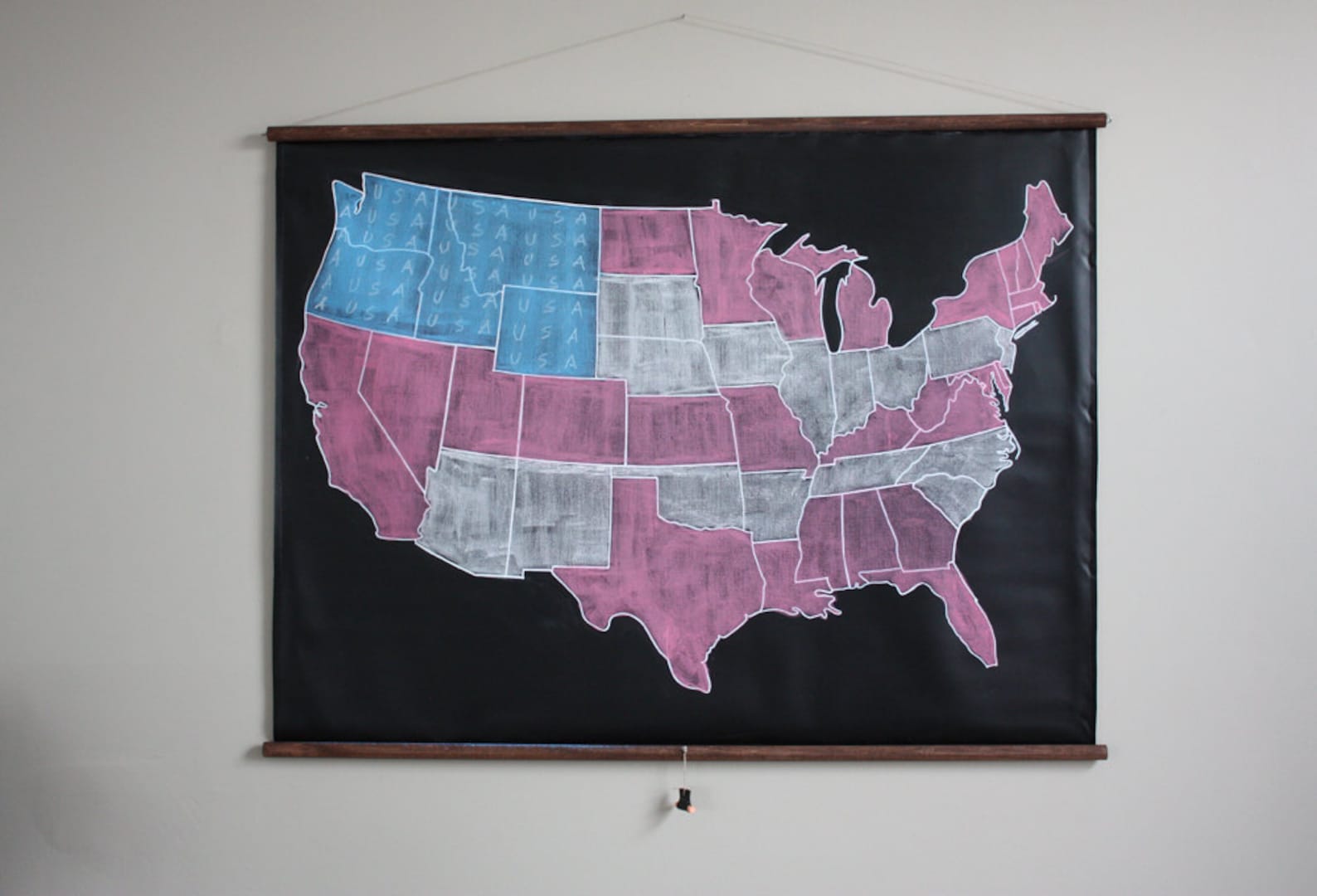 Chalkboard United States Map - EXTRA LARGE SIZE // America // Geography ...