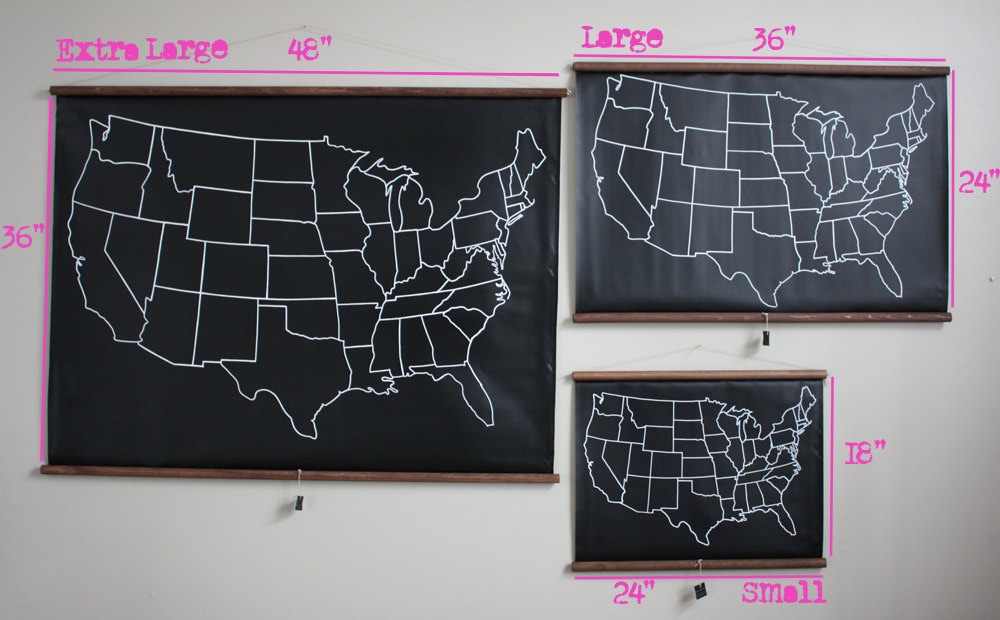 Chalkboard United States Map - SMALL SIZE / Travel Theme Nursery ...