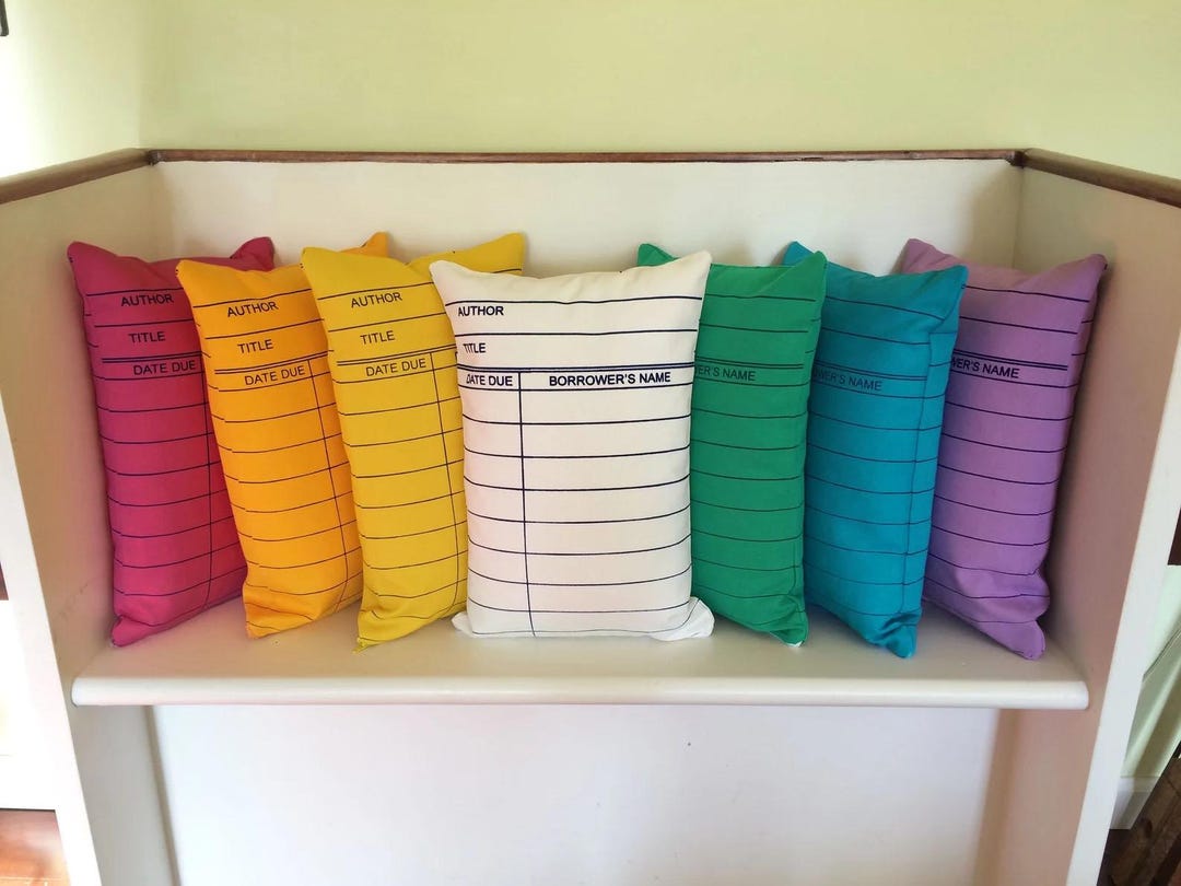 Library Card Pillows // Librarian Gift // Reading // Book Lover ...