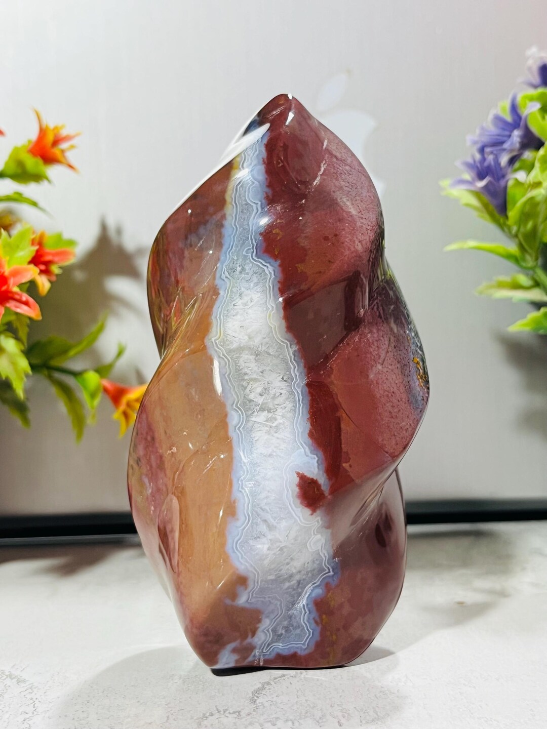 122mm Red Bloodstone Curved Free Form: AAA+ Healing Crystal Decor - Etsy