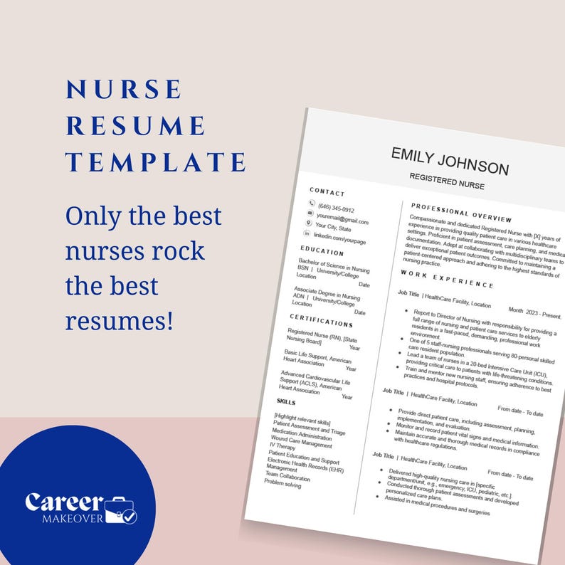 Nursing Student, Nurse Resume, Registered Nursing Resume, ATS Friendly ...