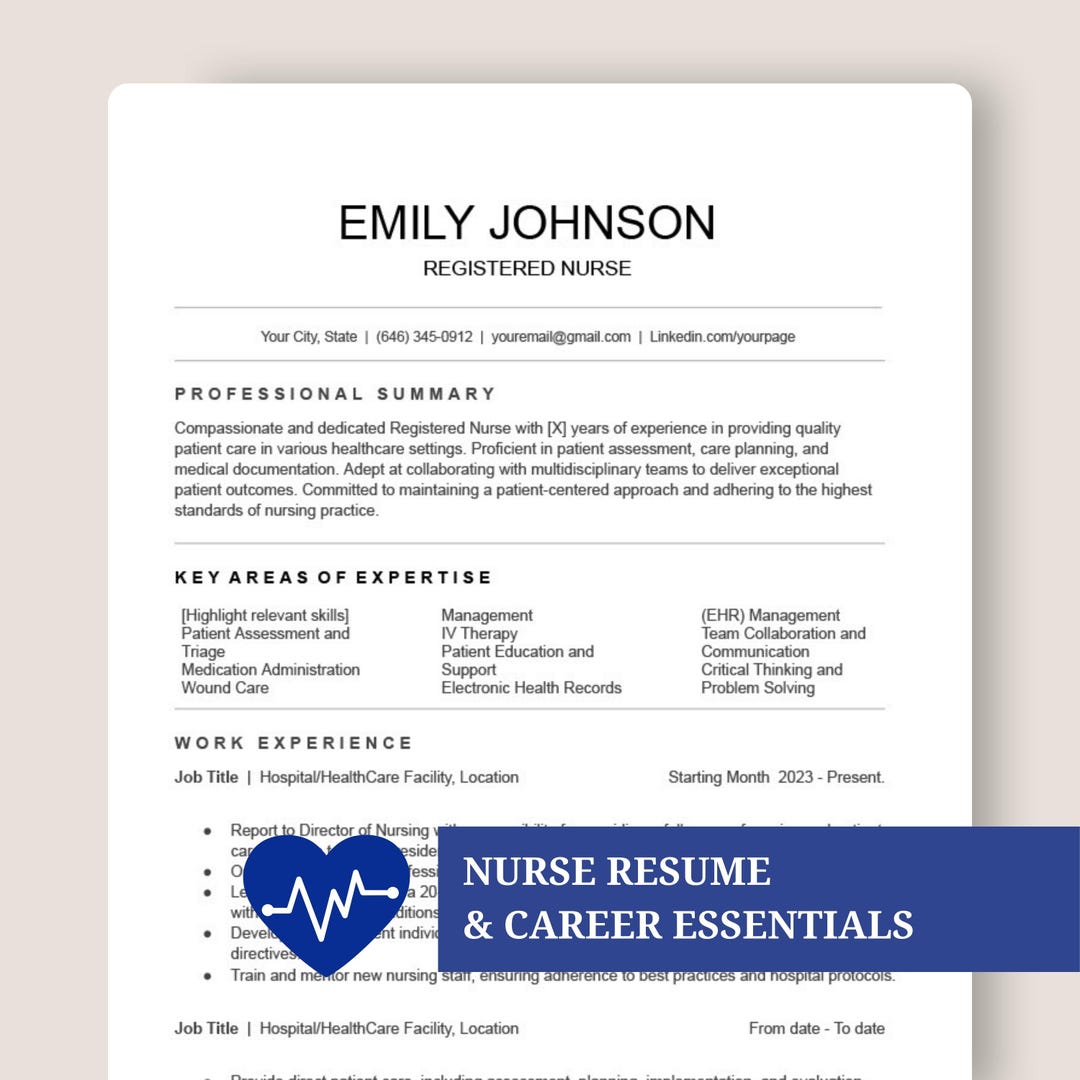 Nurse Resume Bundle, Editable Templates for Word & Google Docs, Nursing ...