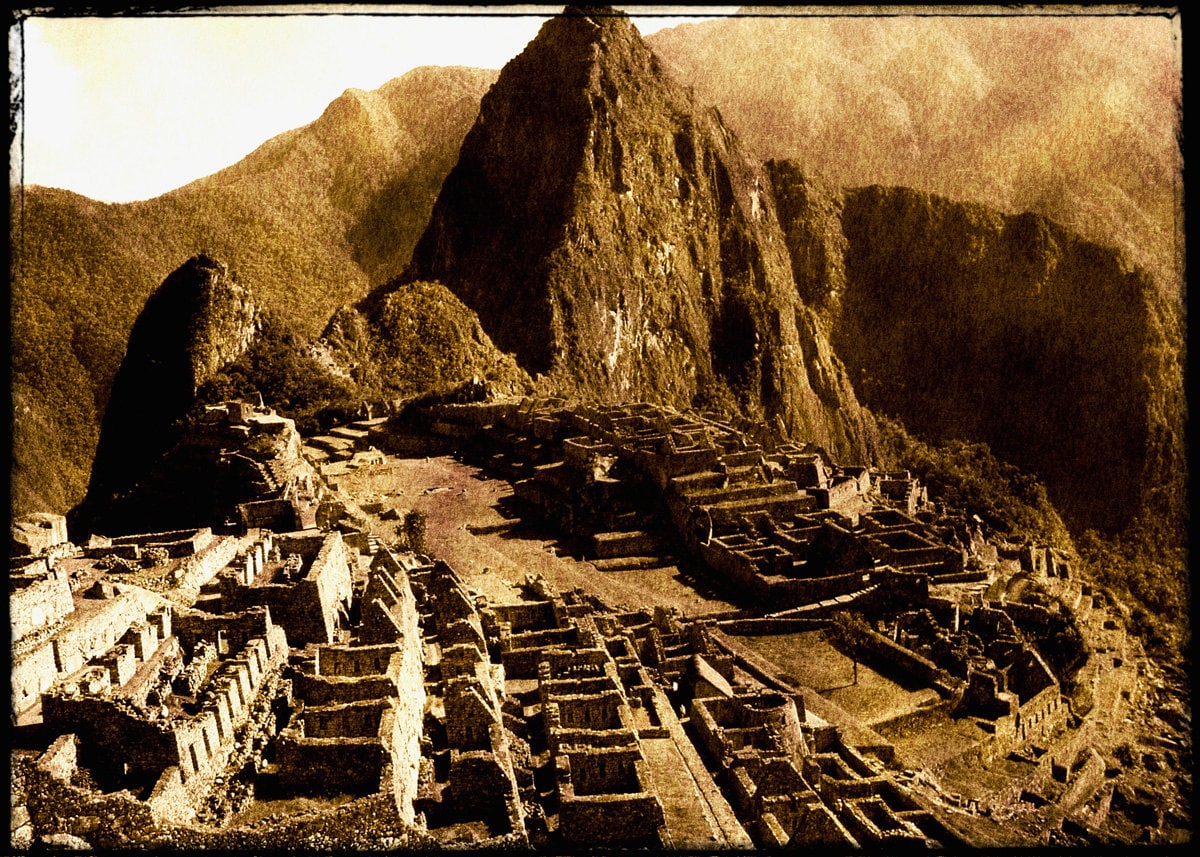Machu Picchu - 5x7 Print in 8x10 Mat, Vintage Look Photograph, Peru ...