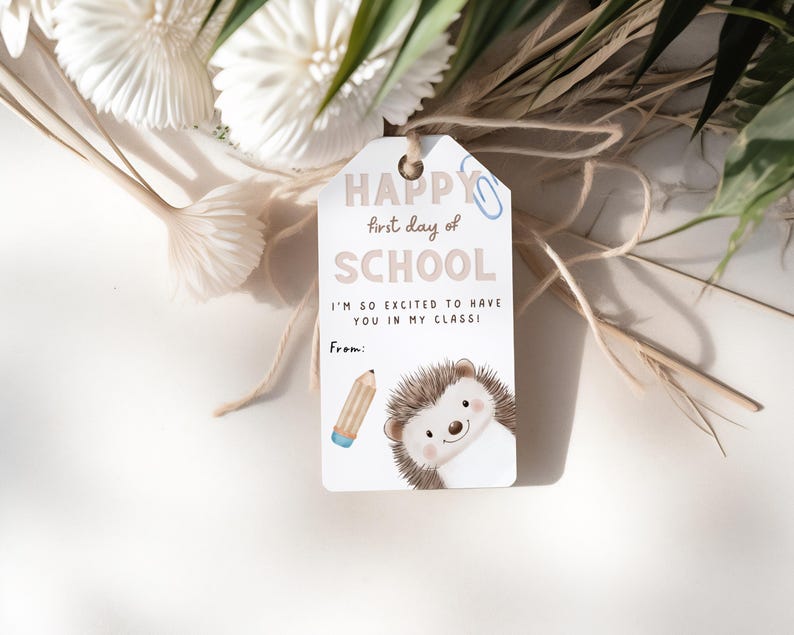 Printable Back to School Gift Tag, Woodland Animal Gift Card, First Day ...