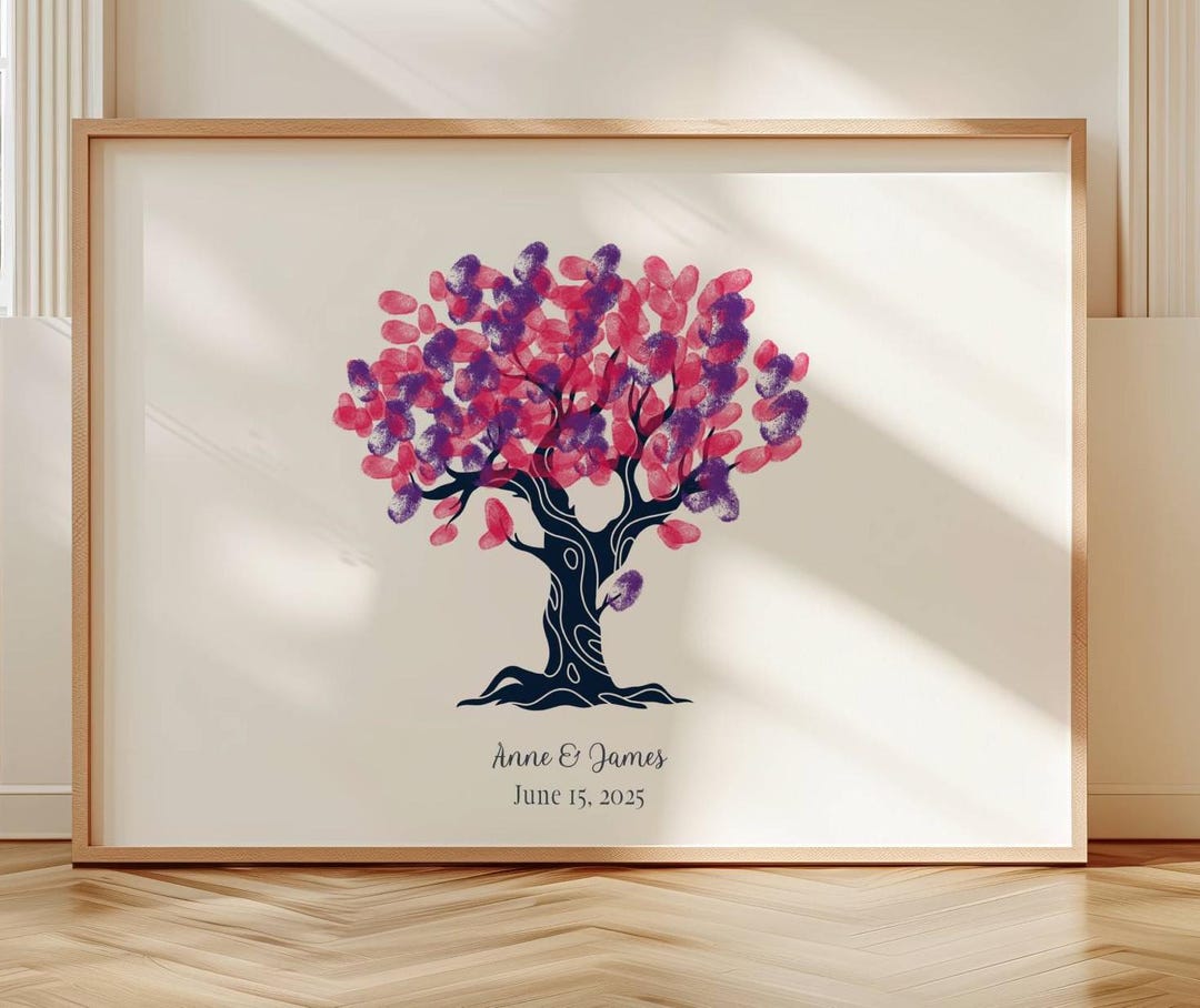 Fingerprint Tree Wedding Decoration, Fingerprint Guest Book, Guest Book ...