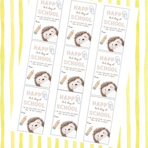 Printable Back to School Gift Tag, Woodland Animal Gift Card, First Day ...