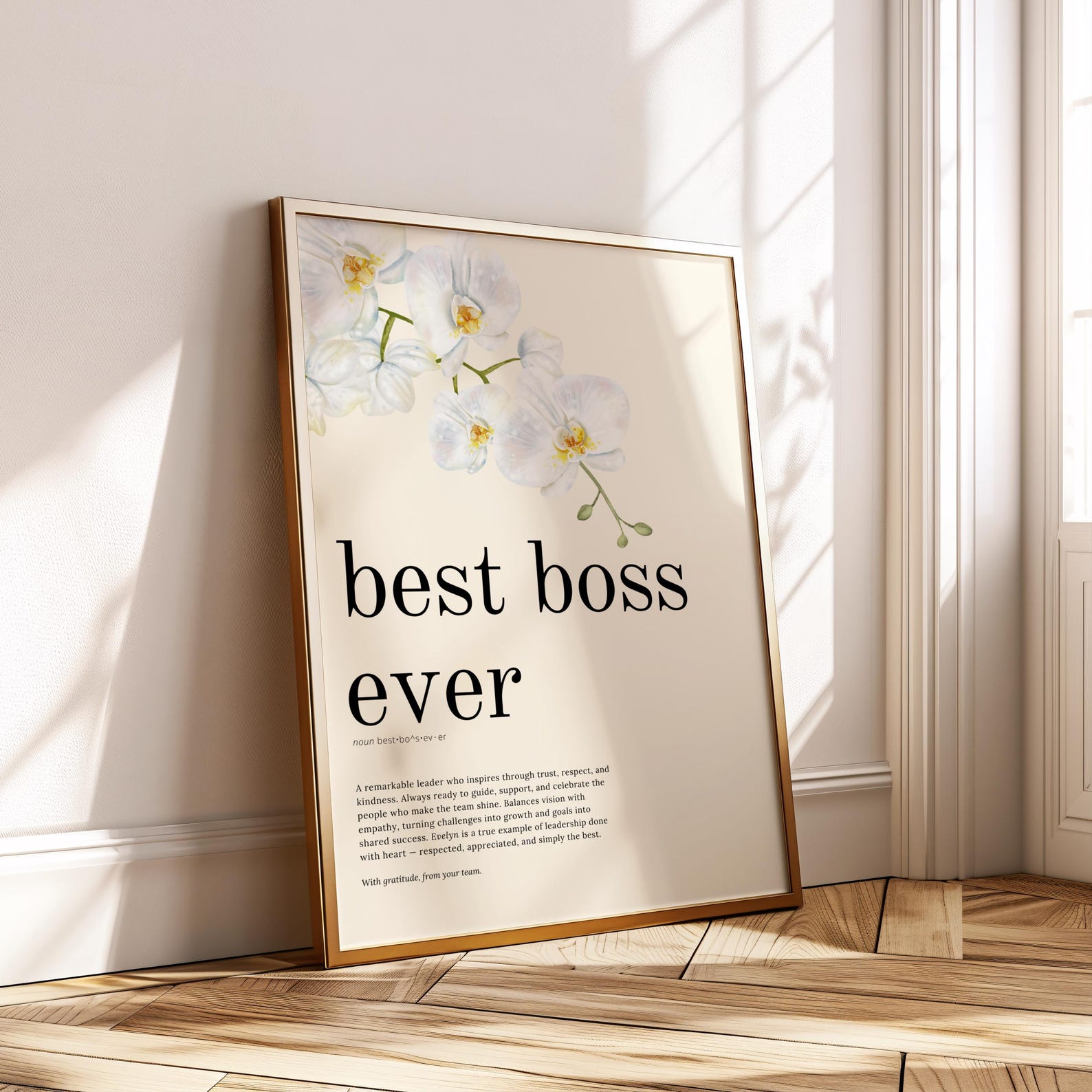 Best Boss Ever Definition Poster, Gift From Team, Personalized Office ...
