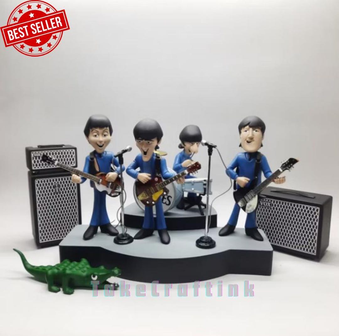 Handmade Miniature Beatles Band Set With Crocodile – Resin Display ...