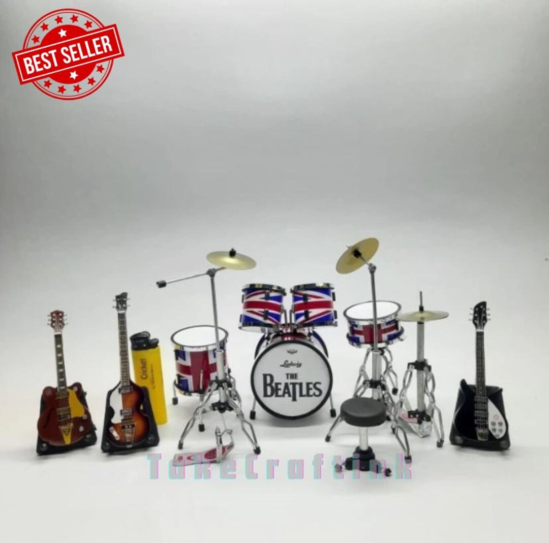 Handmade Miniature Beatles Drum Set With Guitars, 1:6 Scale - Etsy