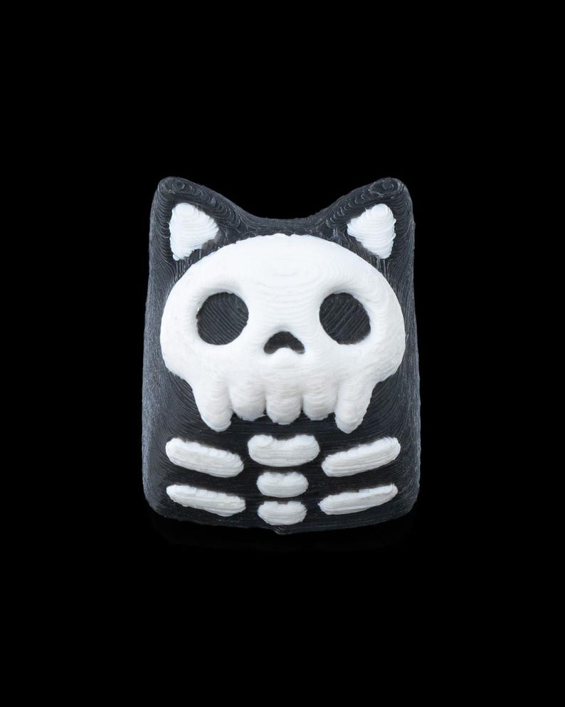 Skull Kitty Keycap Keyboard 3D Printed Gift - Etsy
