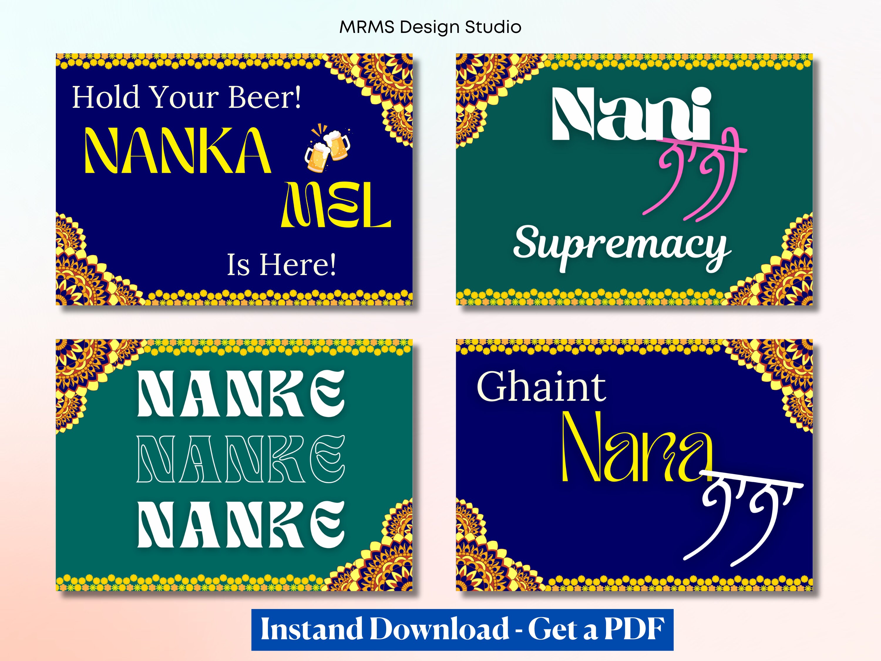 Nanka Mel Digital Props | Instant Print Indian Wedding Signs | Nanka ...