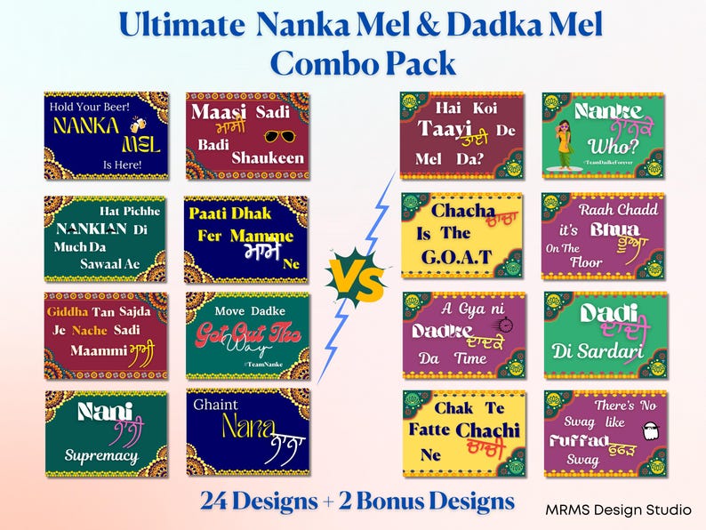 Nanka Mel & Dadka Mel Signs Combo Pack, Nanka Dadka Mel Wedding Props ...