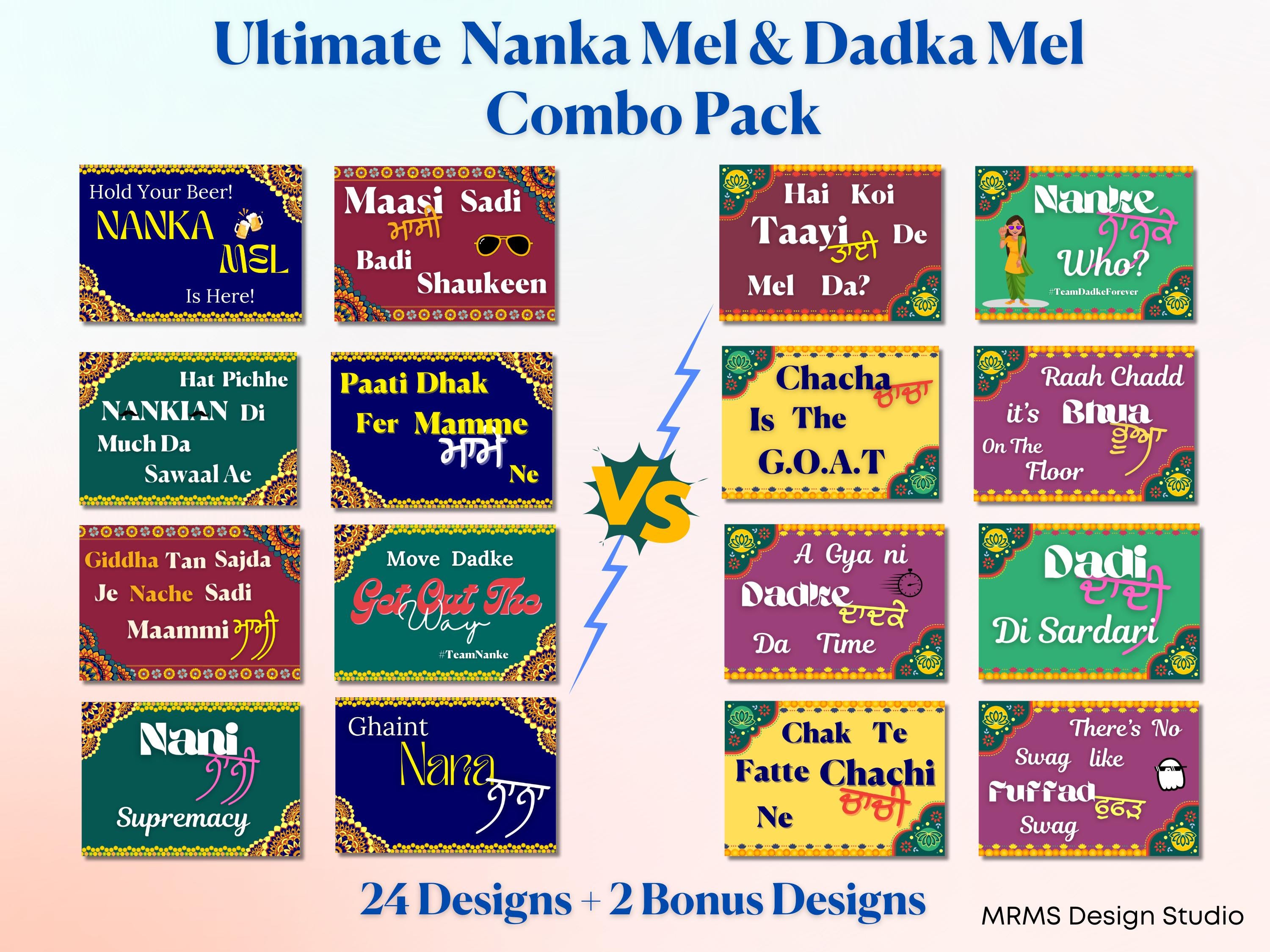 Nanka Mel & Dadka Mel Signs Combo Pack, Nanka Dadka Mel Wedding Props ...