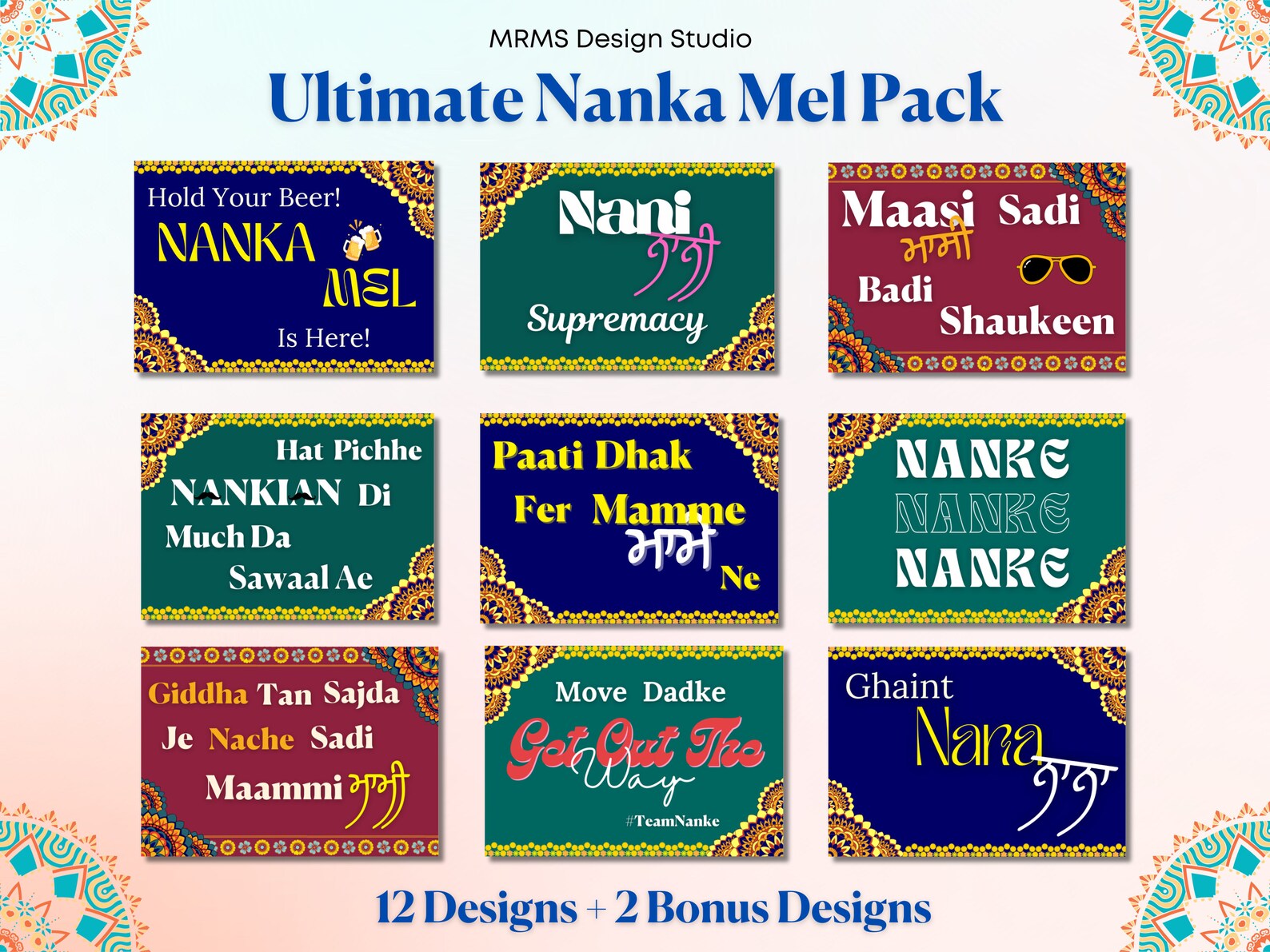Nanka Mel Digital Props | Instant Print Indian Wedding Signs | Nanka ...