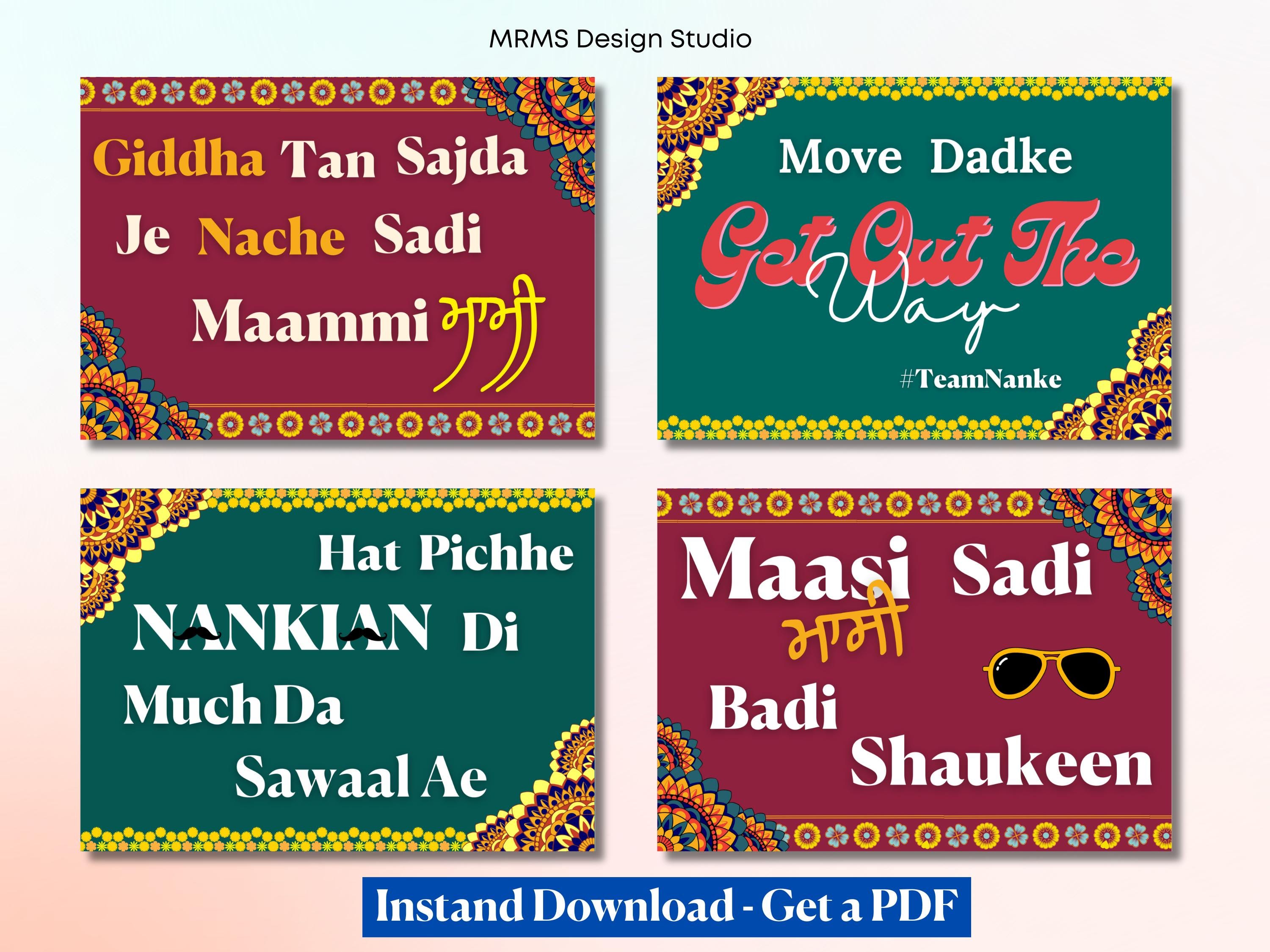 Nanka Mel & Dadka Mel Signs Combo Pack, Nanka Dadka Mel Wedding Props ...