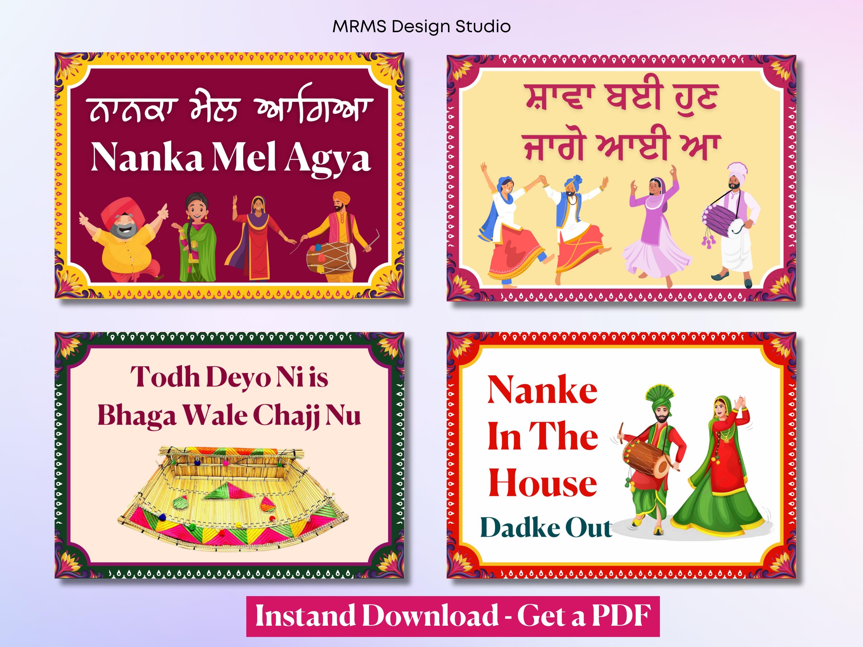Nanka Mel Digital Props | Instant Print Indian Wedding Signs | Nanka ...