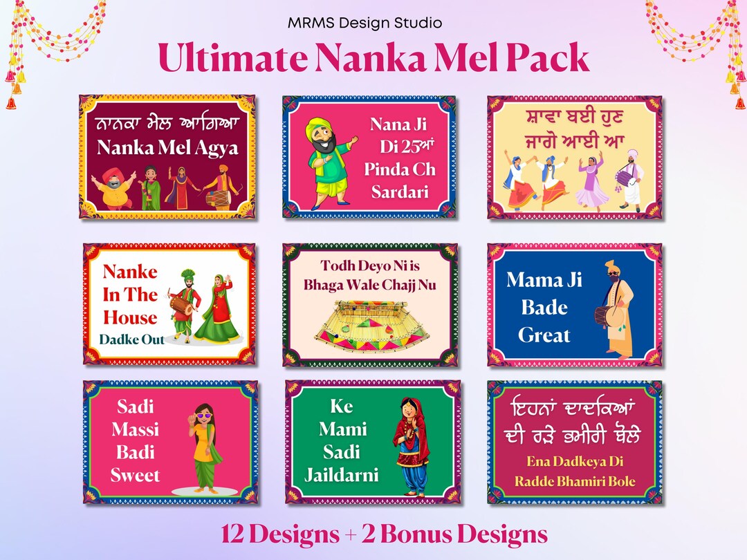 Nanka Mel Digital Props | Instant Print Indian Wedding Signs | Nanka ...