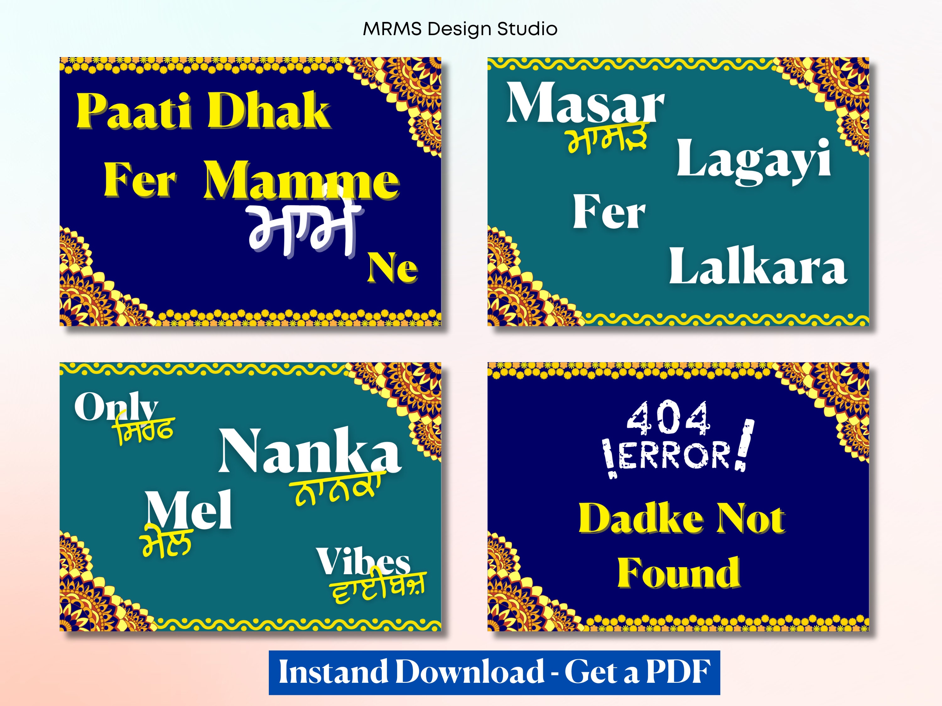 Nanka Mel Digital Props | Instant Print Indian Wedding Signs | Nanka ...