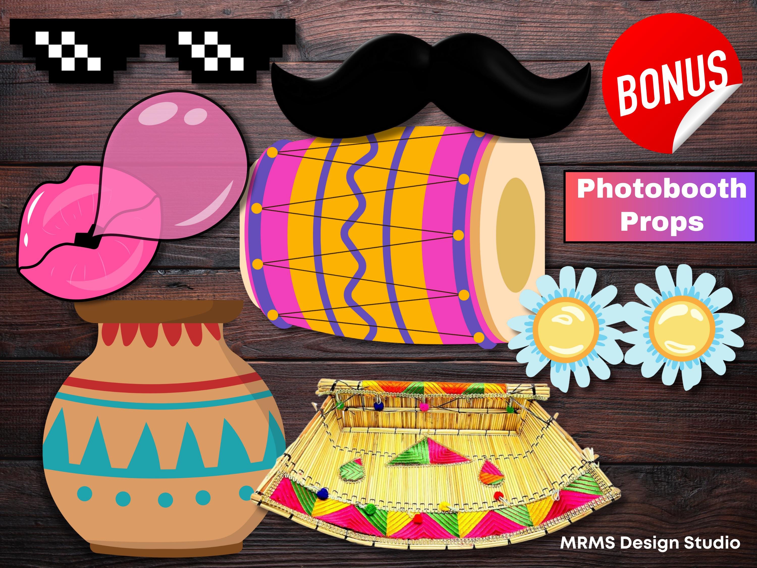 Punjabi Photobooth Props, Indian Wedding Customisable Funky Gen Z Props ...