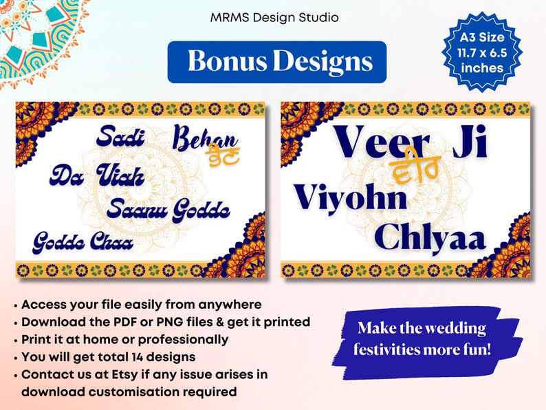 Nanka Mel & Dadka Mel Signs Combo Pack, Nanka Dadka Mel Wedding Props ...