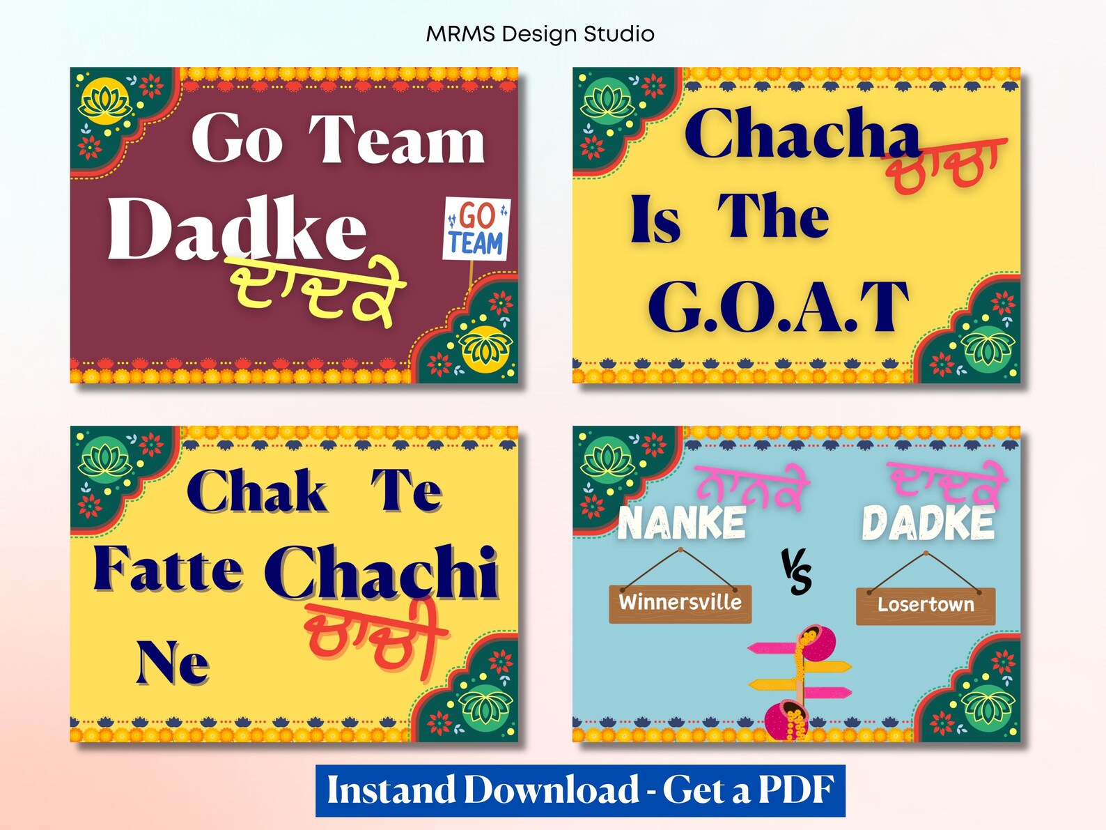 Nanka Mel & Dadka Mel Signs Combo Pack, Nanka Dadka Mel Wedding Props ...