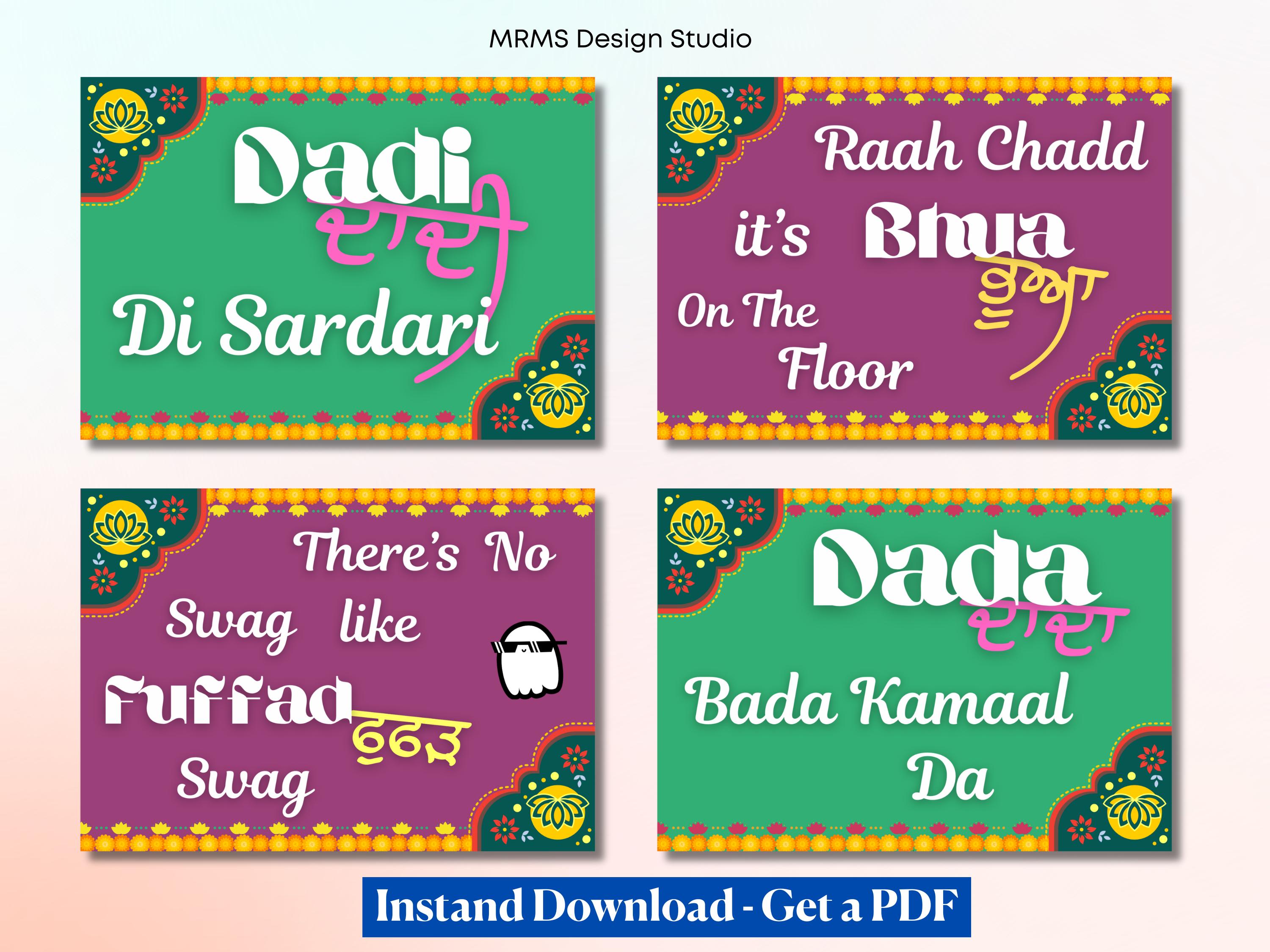 Nanka Mel & Dadka Mel Signs Combo Pack, Nanka Dadka Mel Wedding Props ...