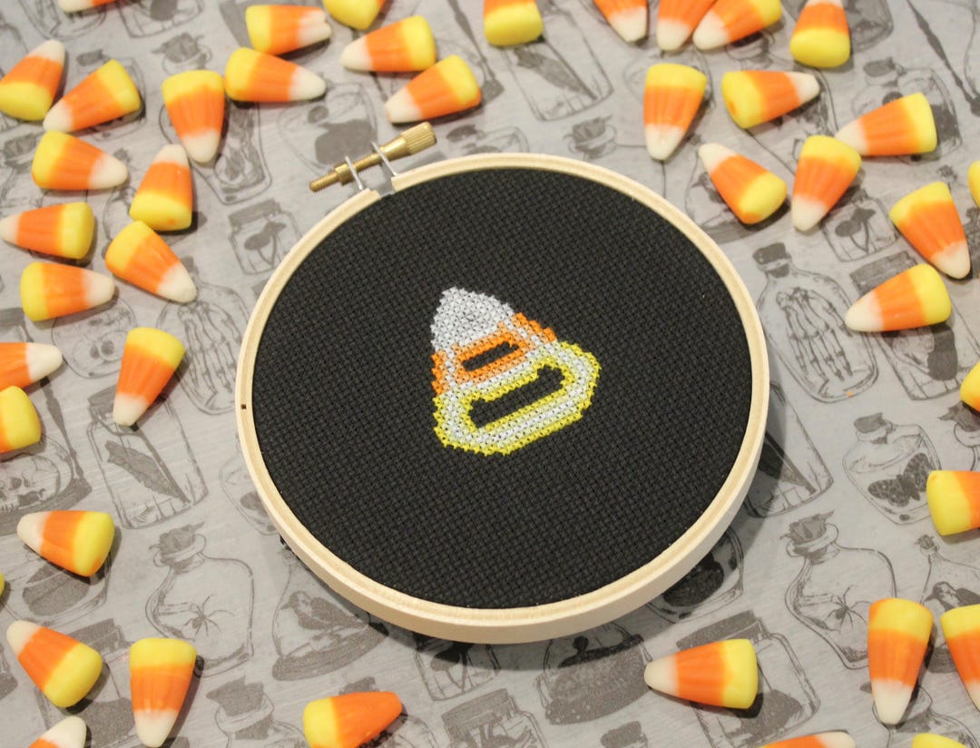 Candy Corn Cross Stitch Pattern / Halloween Cross Stitch Pattern, Cute ...