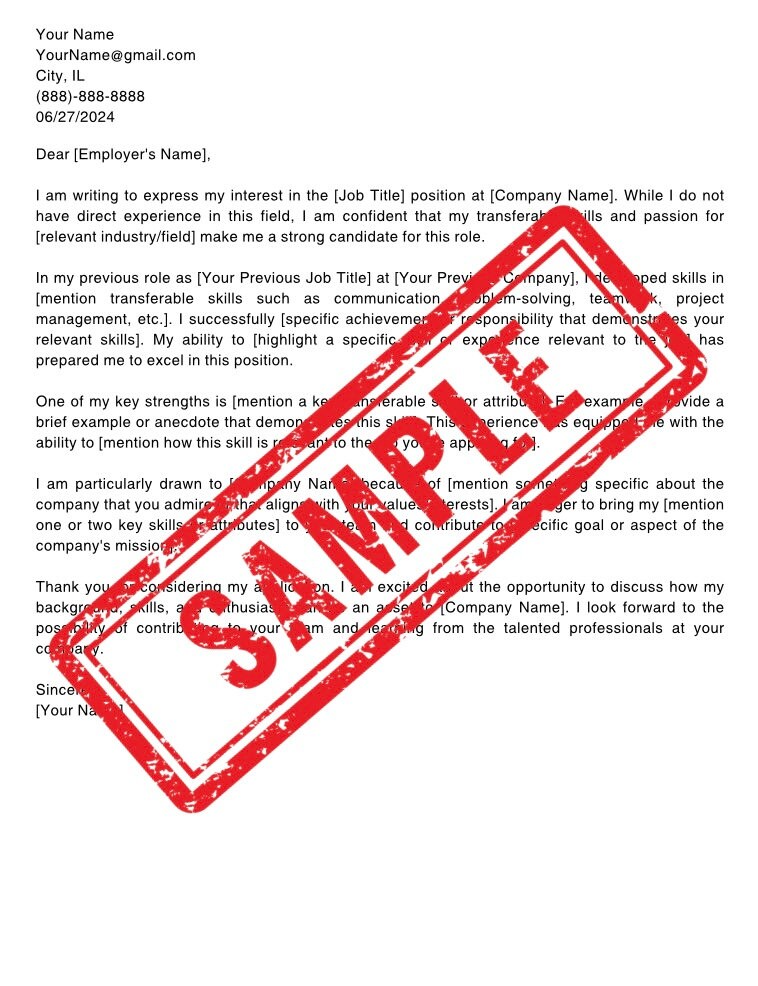 5 Basic Completed Cover Letter Templates for Jobs INCLUDING No ...