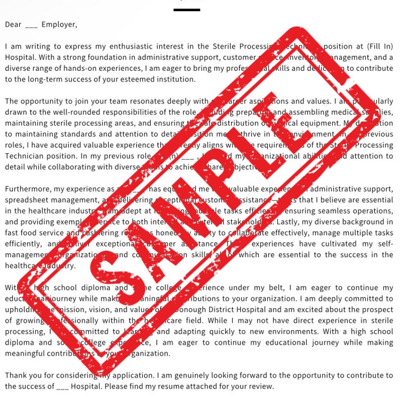 Job Letter Example - Etsy