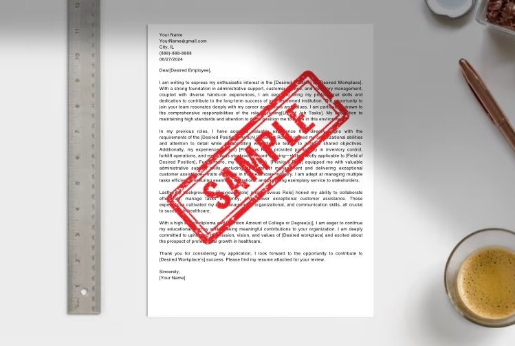 5 Basic Completed Cover Letter Templates for Jobs INCLUDING No ...