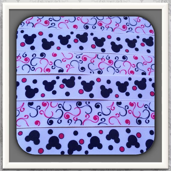 Mickey Mouse Red and Black Dots ONLY on White 7/8 | Etsy