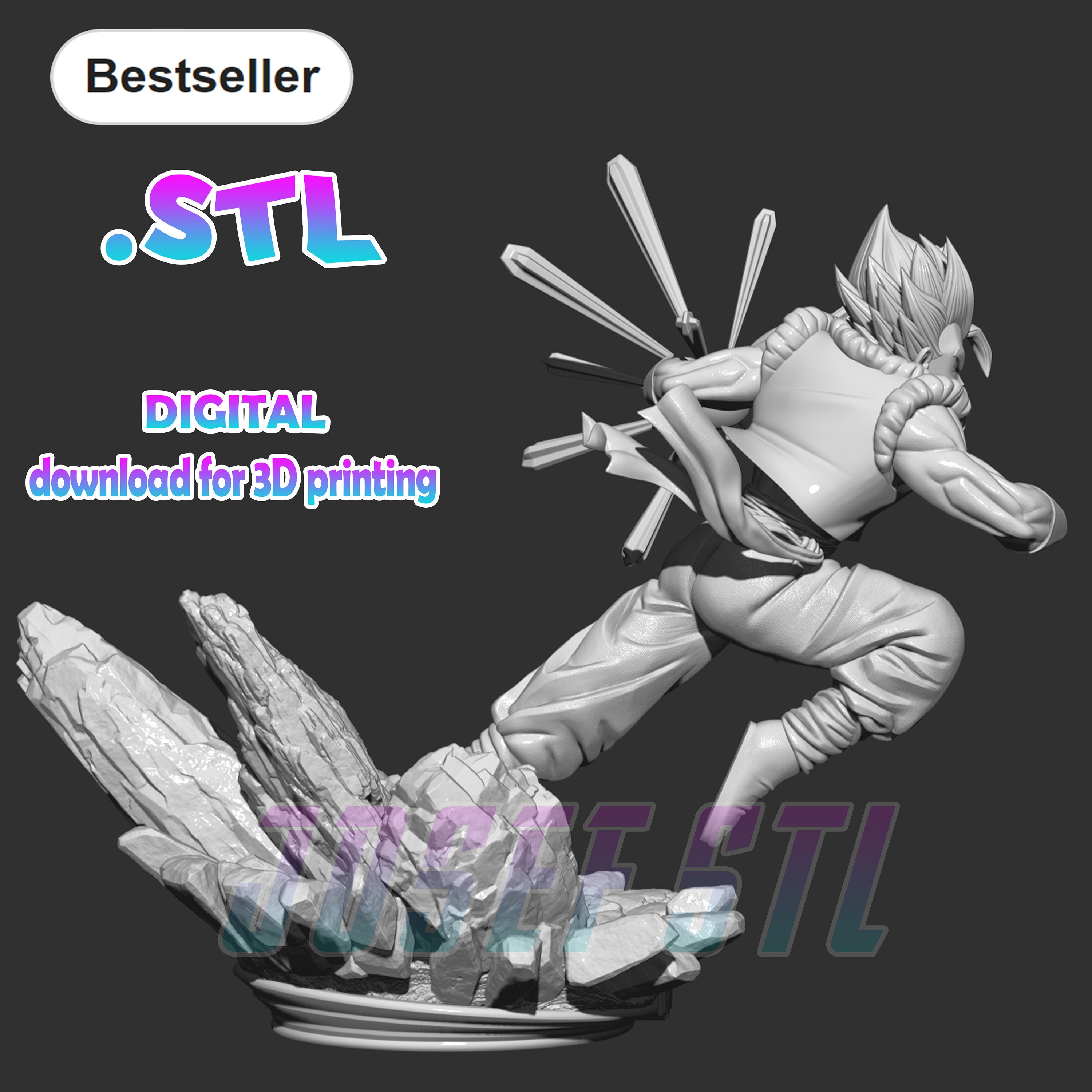 Dragonball STL, High Quality Stl Printer Files, Anime STL File, Goku 3D ...