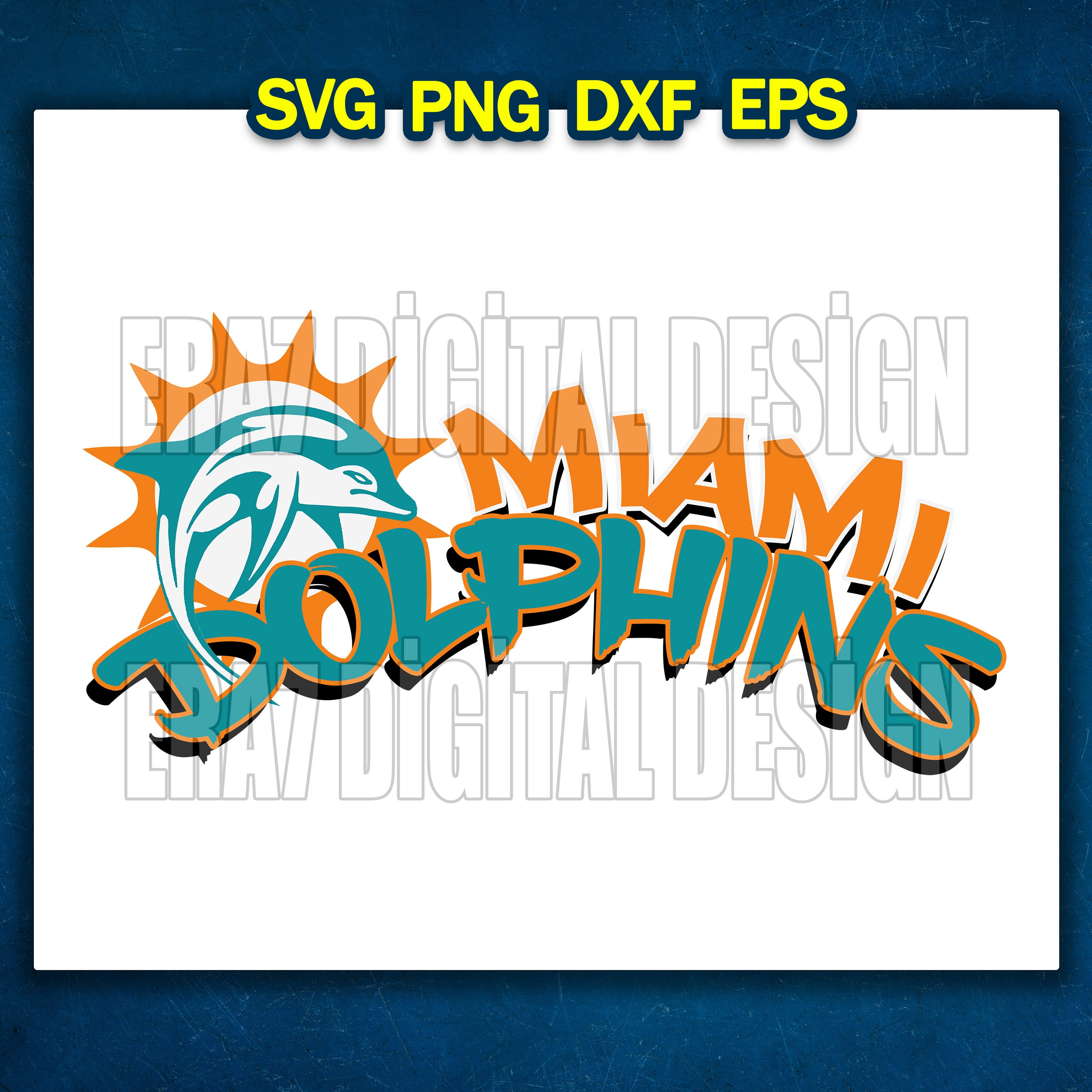 Miami Dolphinns Football SVG PNG , Svg Sports Files, Svg for Cricut ...