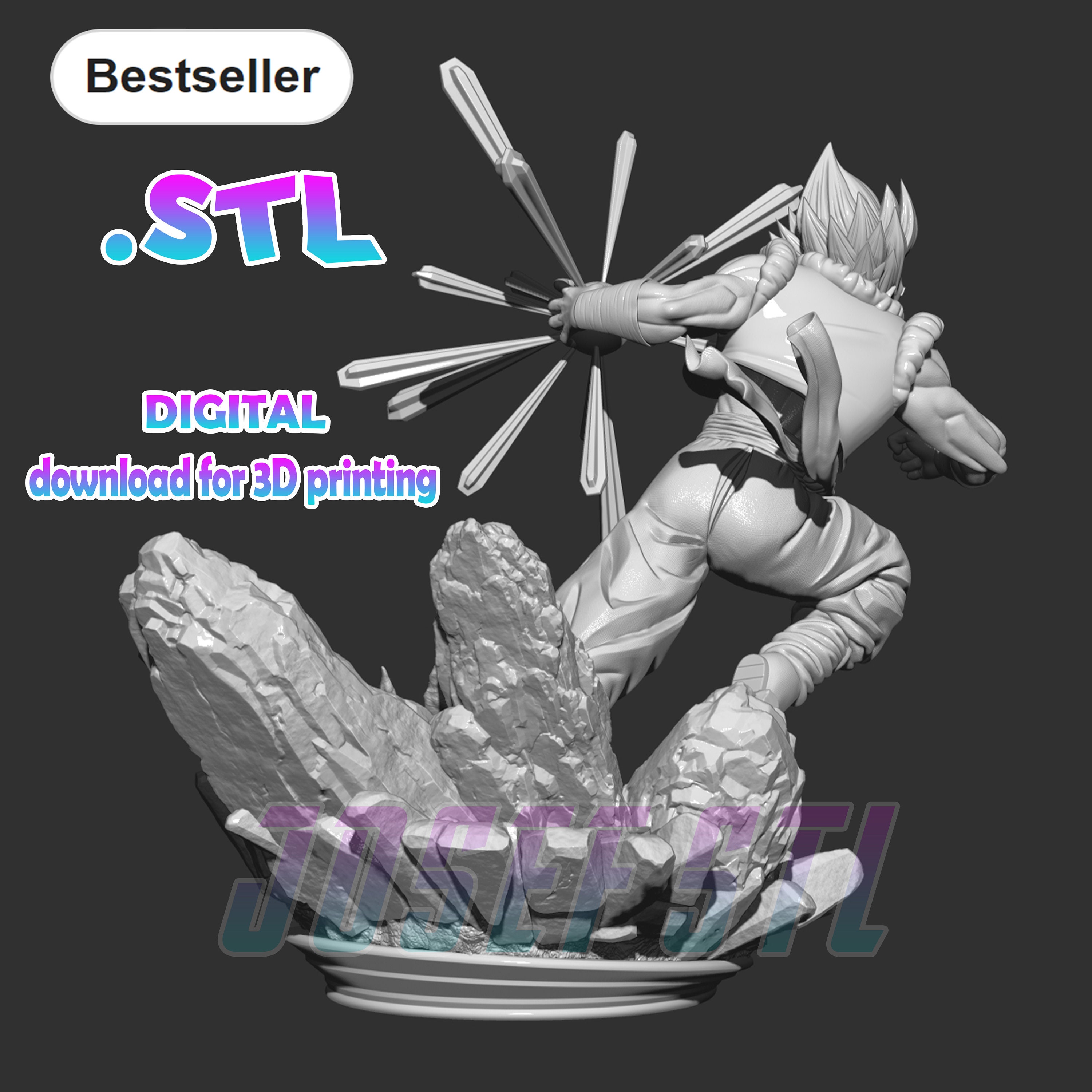 Dragonball STL, High Quality Stl Printer Files, Anime STL File, Goku 3D ...