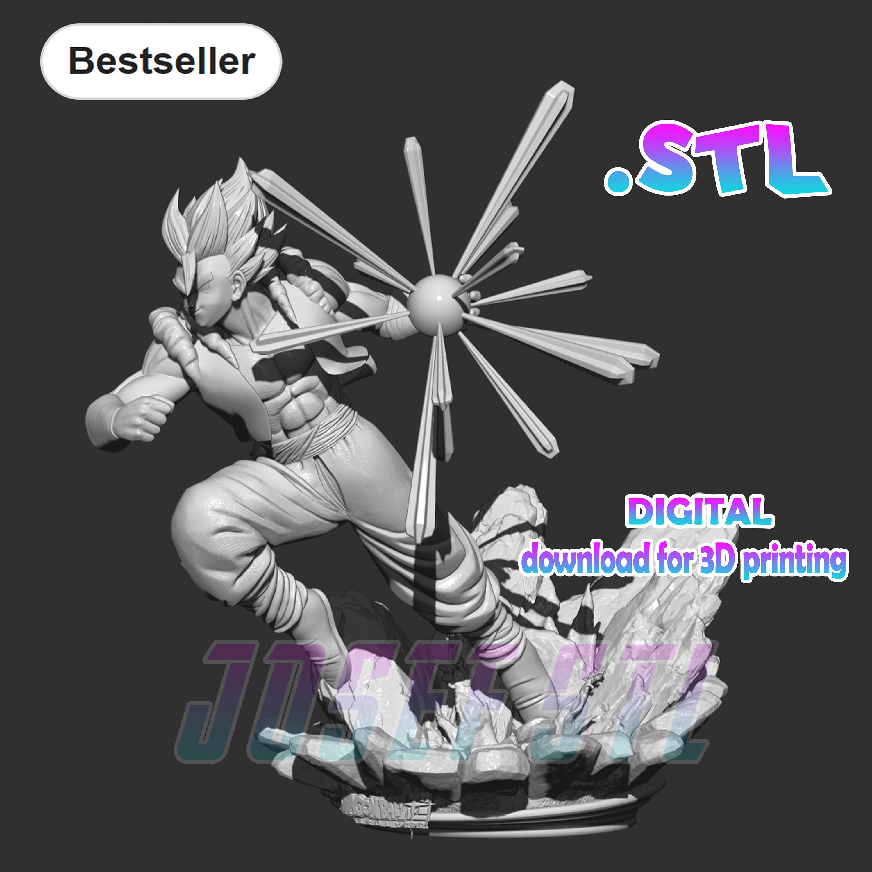 Dragonball STL, High Quality Stl Printer Files, Anime STL File, Goku 3D ...