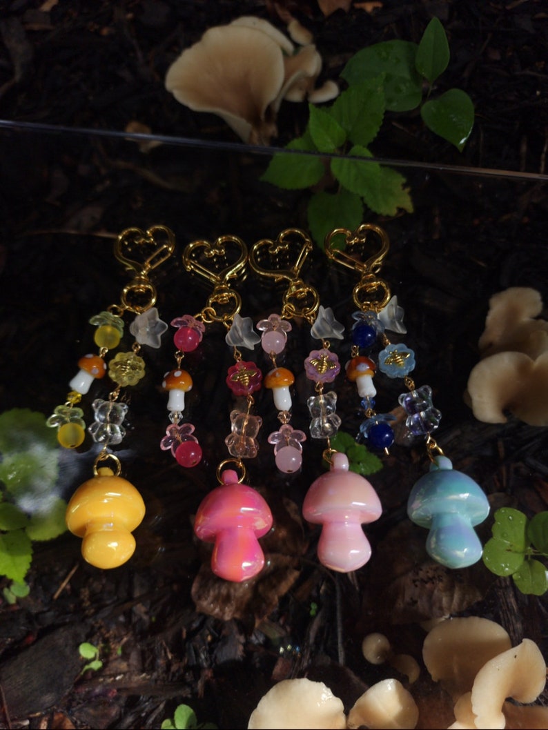 Golden Mushroom Keychain - Etsy