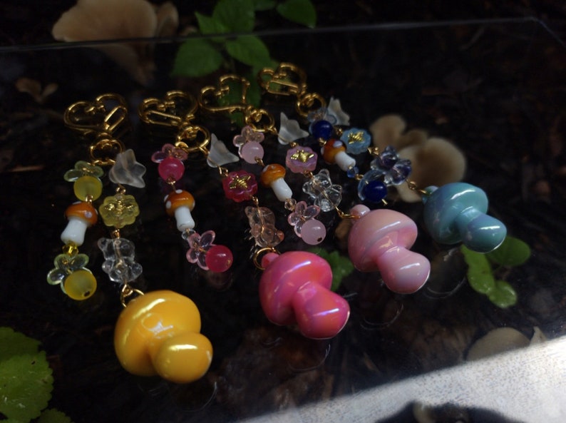 Golden Mushroom Keychain - Etsy