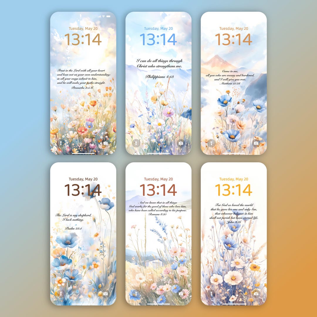 Floral Bible Verse Phone Wallpapers | Instant Download | Christian ...